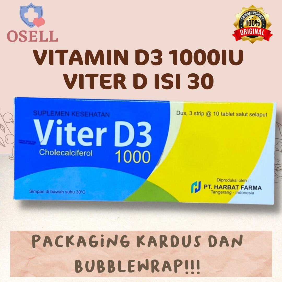 vitamin d 1000IU VITER D isi 30 | Lazada Indonesia