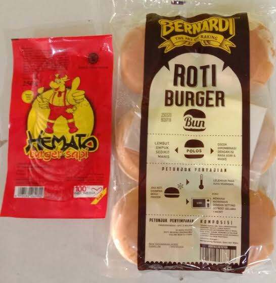 PAKET ROTI BURGER BERNARDI + HEMATO BEEF - ISI 6 PCS | Lazada Indonesia