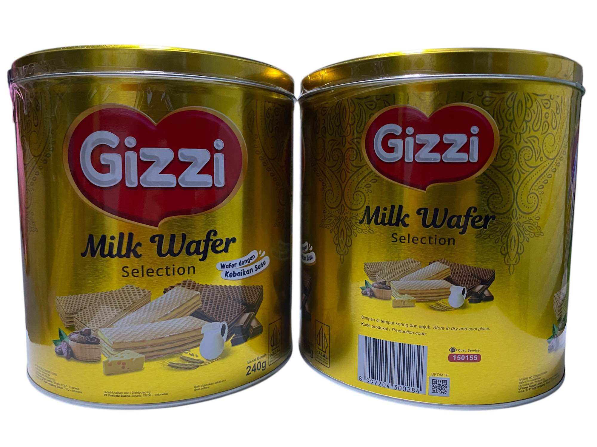 GIZZI Milk Wafer Kemasan Kaleng 240 Gr - Wafer GIZZI Kaleng 240 Gr Tin ...