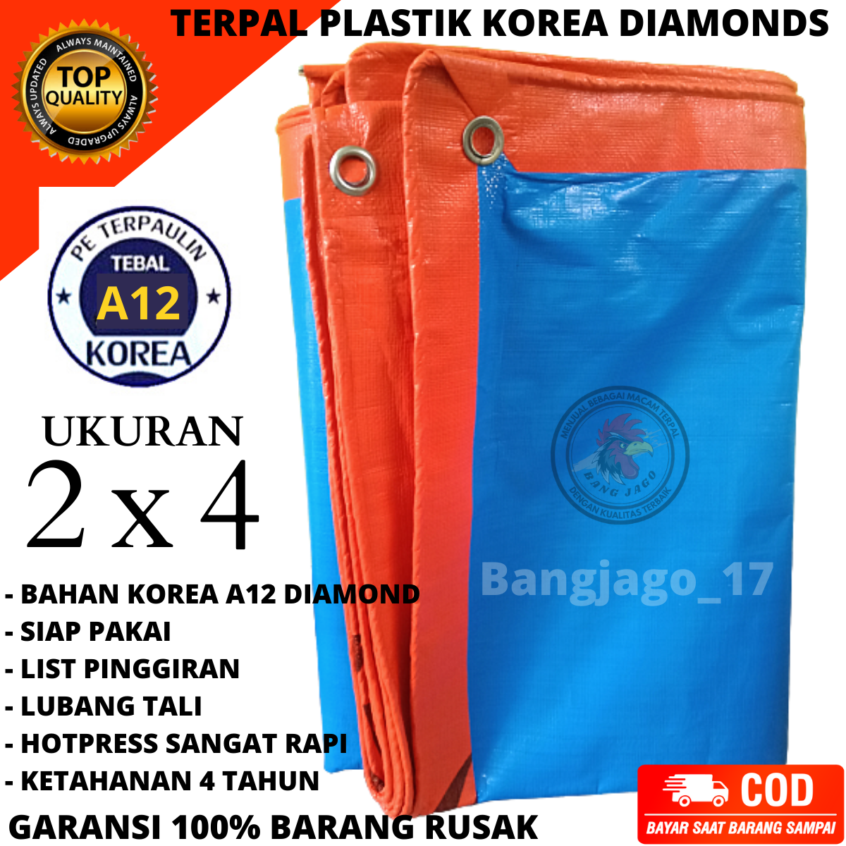 Terpal Plastik Tenda 2x4 meter Type A12 Korea Terpal Lembaran Anti air ...