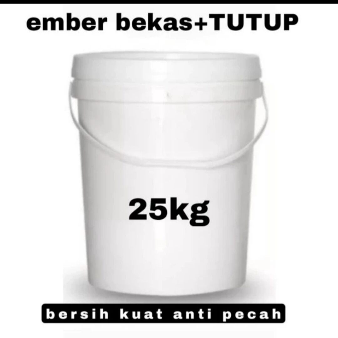 Ember bekas cat ukuran 25 kg putih polos bersih anti kempes | Lazada ...