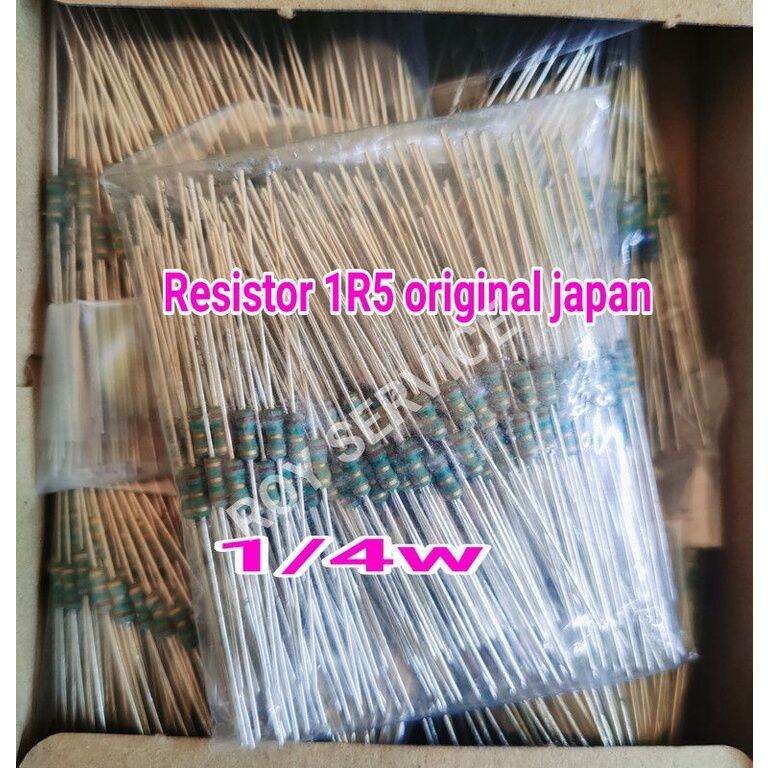 Resistor 1.5 ohm 1R5 karbon original Japan per 50pcs 1/4w baca ...