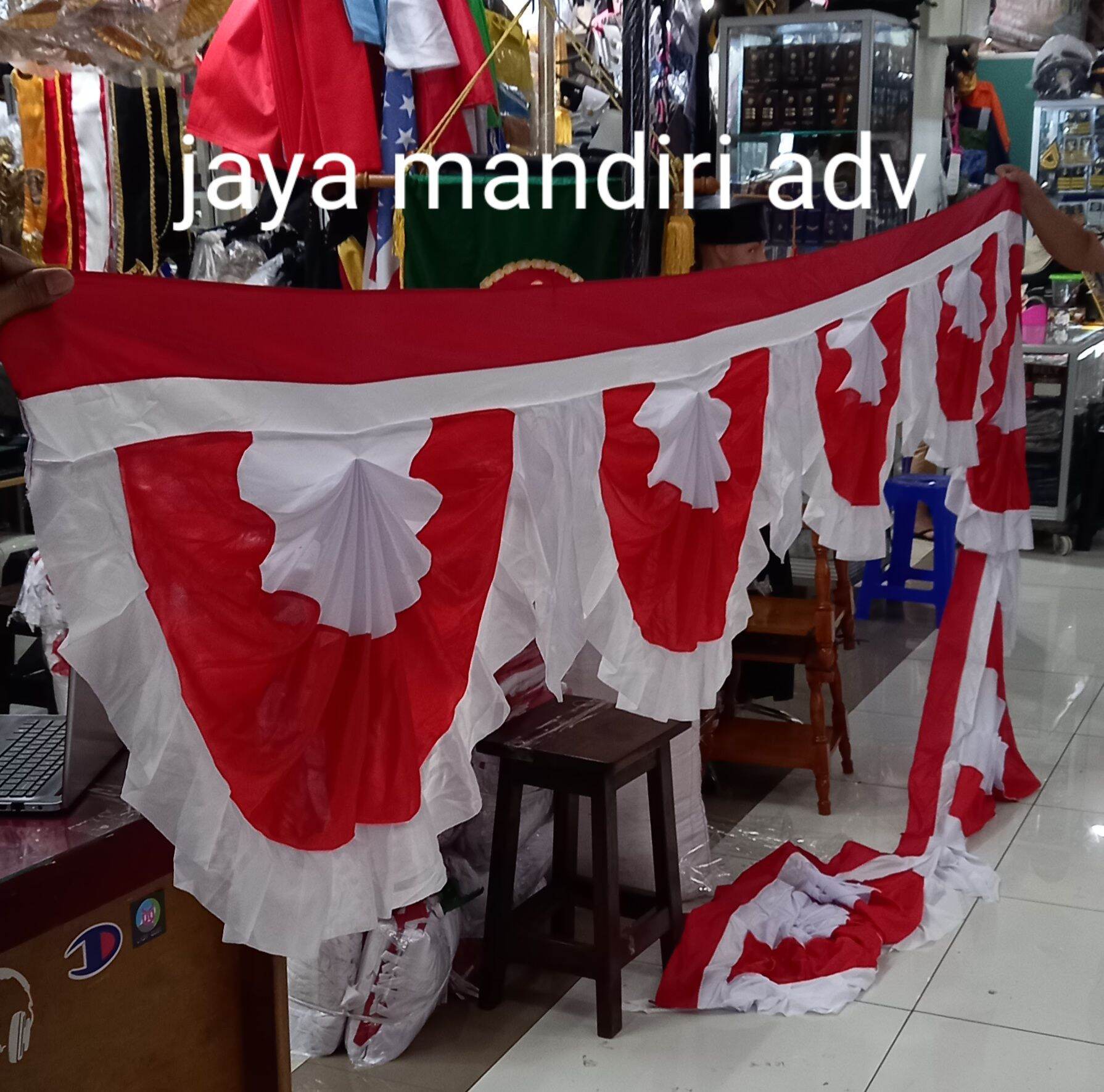 bendera merah putih gelombang/rempel/vitrasi | Lazada Indonesia