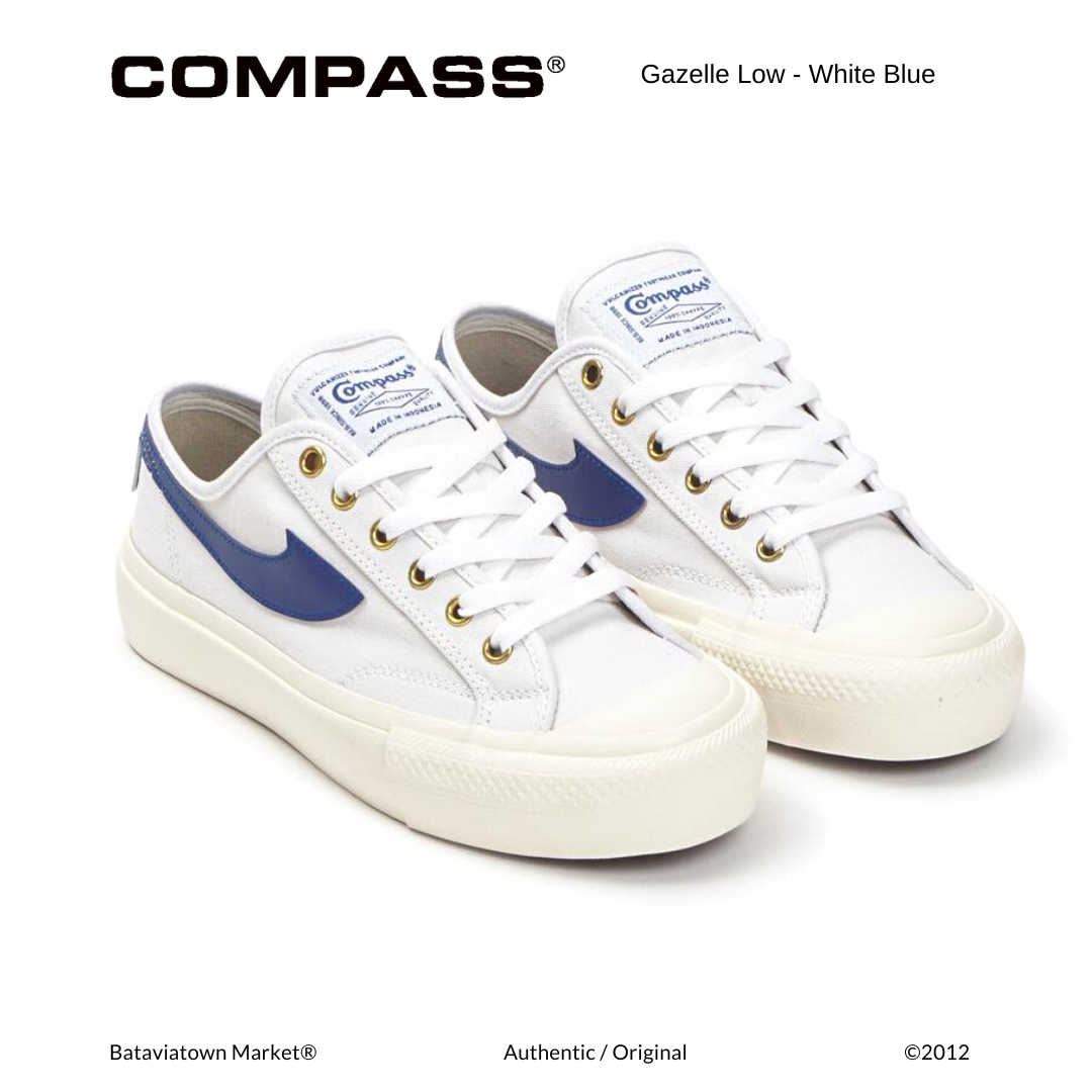 Sepatu Compass Gazelle Low - White Blue Sepatu Sneaker Casual | Lazada ...