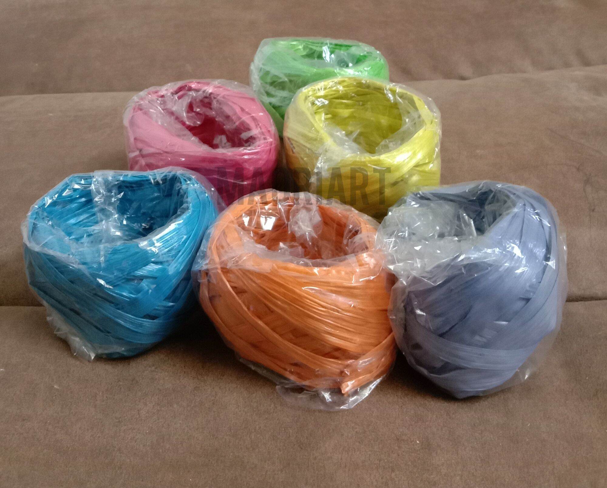 Tali Rafia gulungan kecil warna random | Lazada Indonesia
