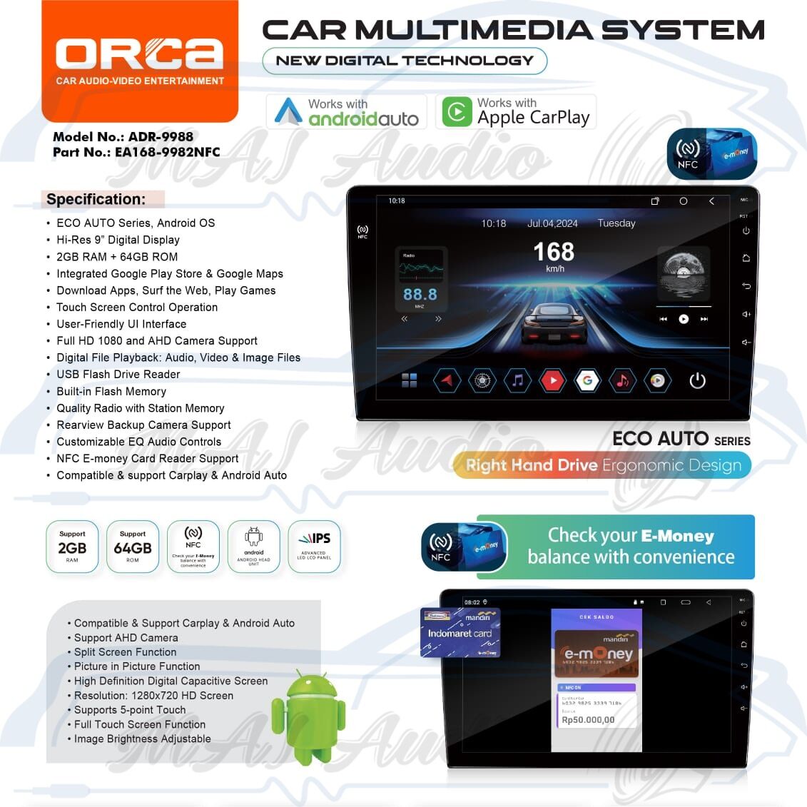 Jual Head Unit Orca 10 Inch Terbaru - Jun 2024 | Lazada
