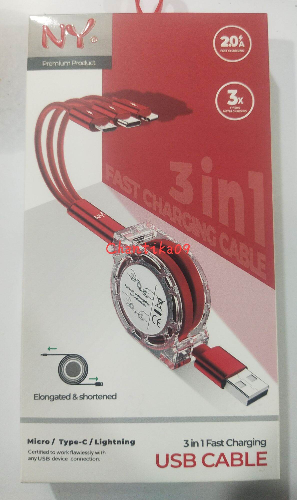 kabel data 3in1 fast charging 3A micro usb type C ligning | Lazada ...