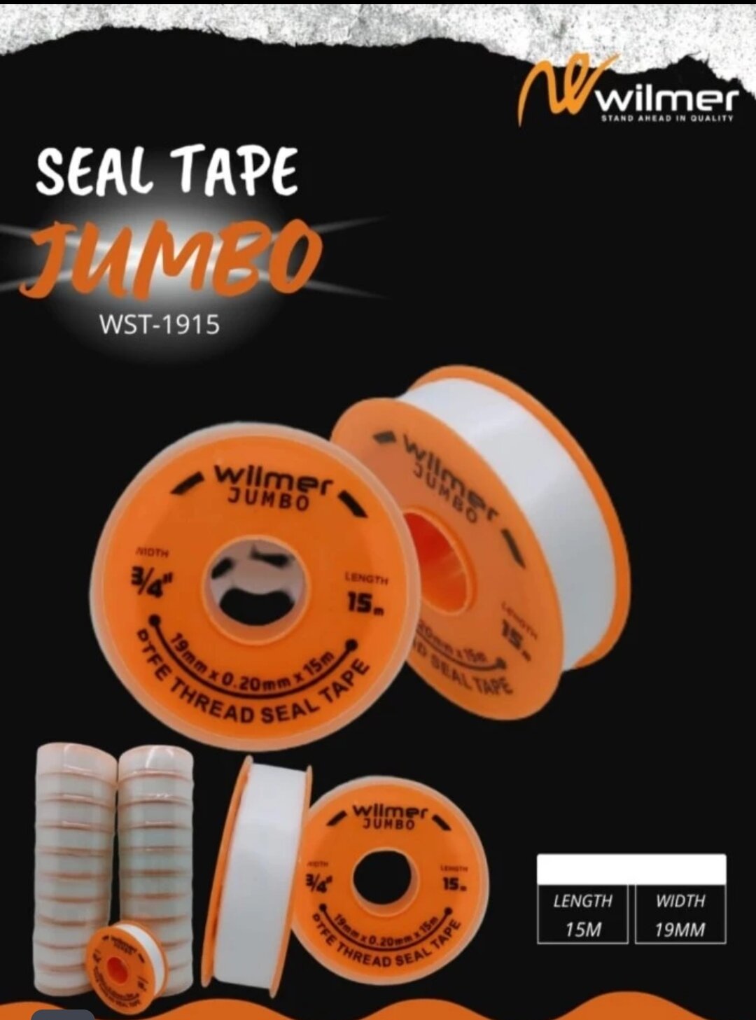 Sealtape JUMBO 3/4" inch 19mm x 0.20mm x 15 mtr sealtape lebar isolasi ...