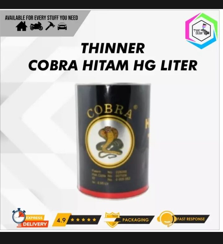 THINNER COBRA HITAM 1 LITER Tinner High Gloss Cobra Black Tiner ...