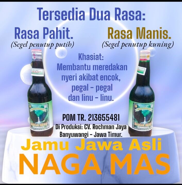 Jamu Jawa asli cap Naga mas - 600 mL - Manis - pahit - Khasiat Pegal ...