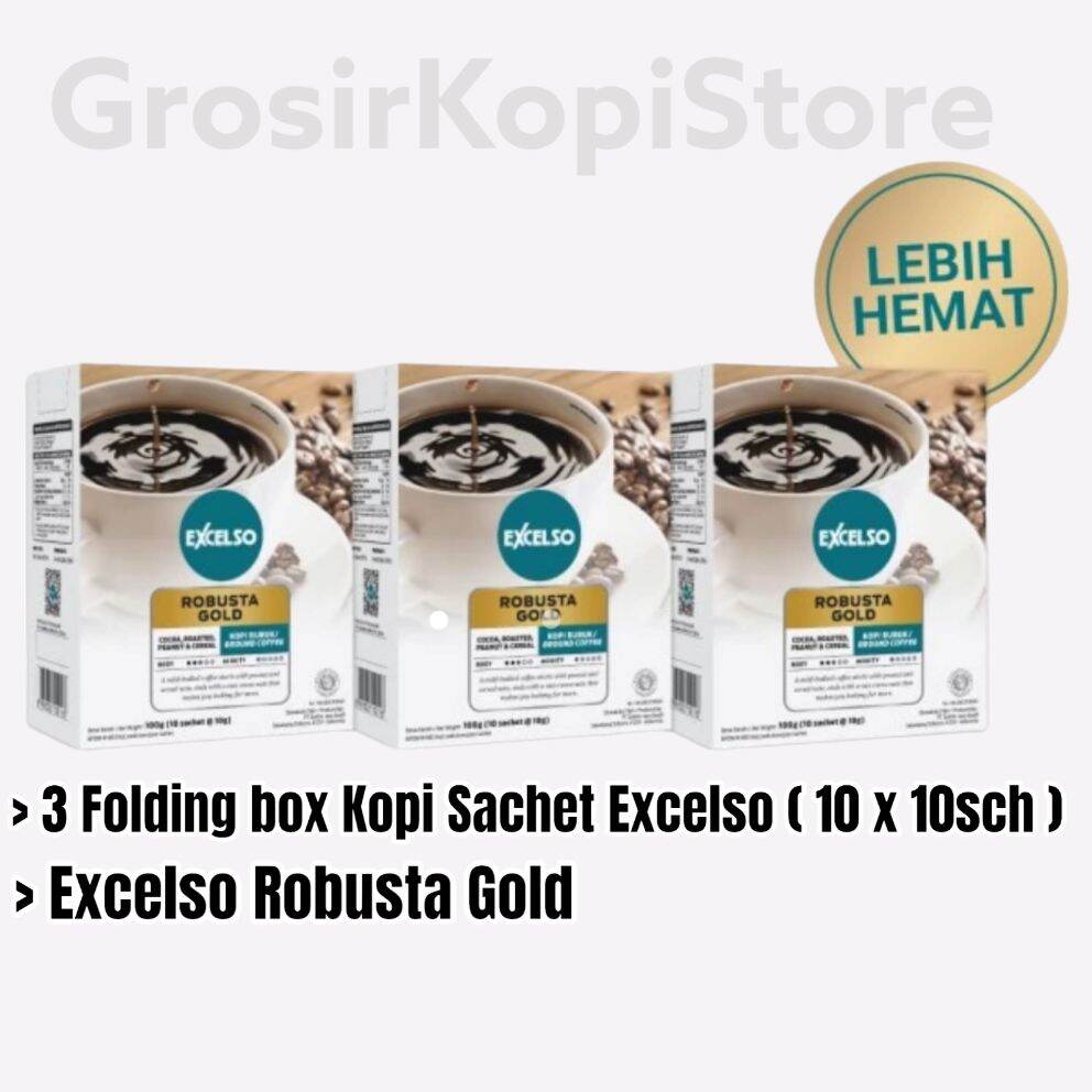 Kopi Sachet Bubuk Excelso Robusta Gold- 3box | Lazada Indonesia