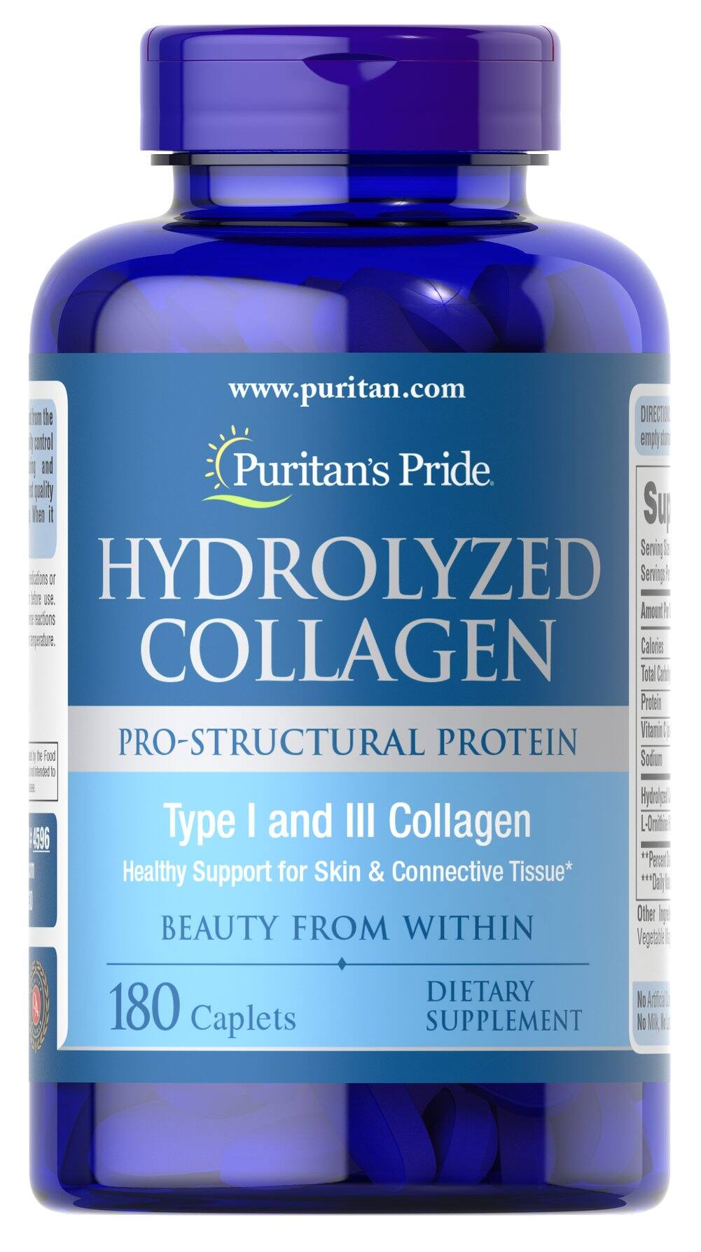 Puritan's Pride Hydrolyzed Collagen 180 Caplets | Anti Aging,Keriput ...