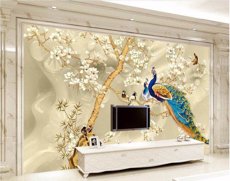 TERLARIS WALLPAPER BURUNG MERAK - Wallpaper dinding3D Burung Merak ...