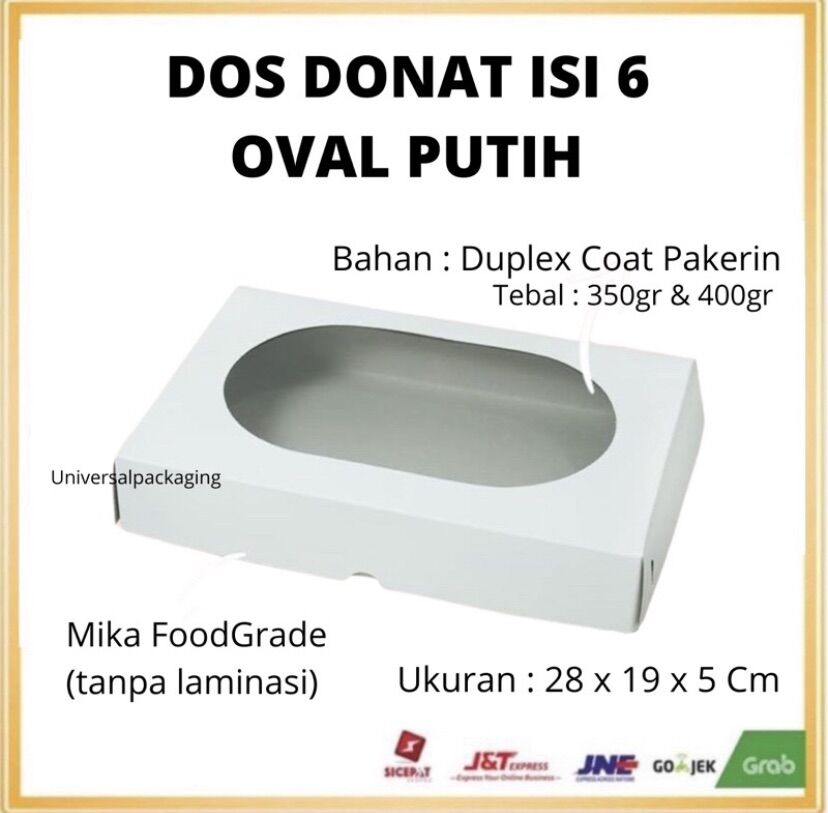 [ 10 PCS ] Dos DUPLEX DONAT D6 PUTIH POLOS isi 6 | Kardus Box Karton ...