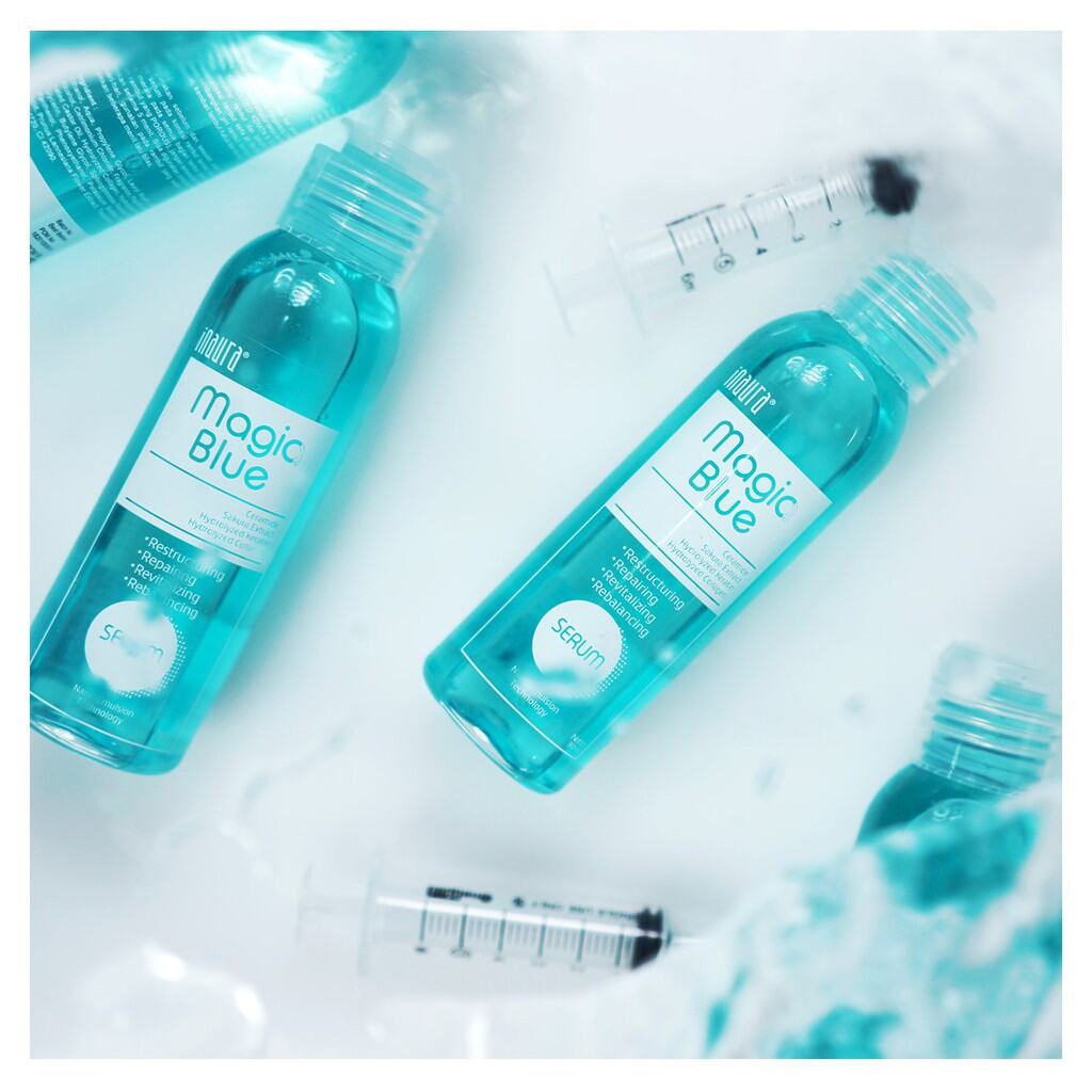 Inaura Magic Blue Serum 90ml serum smoothing collagen keratin color | Lazada Indonesia