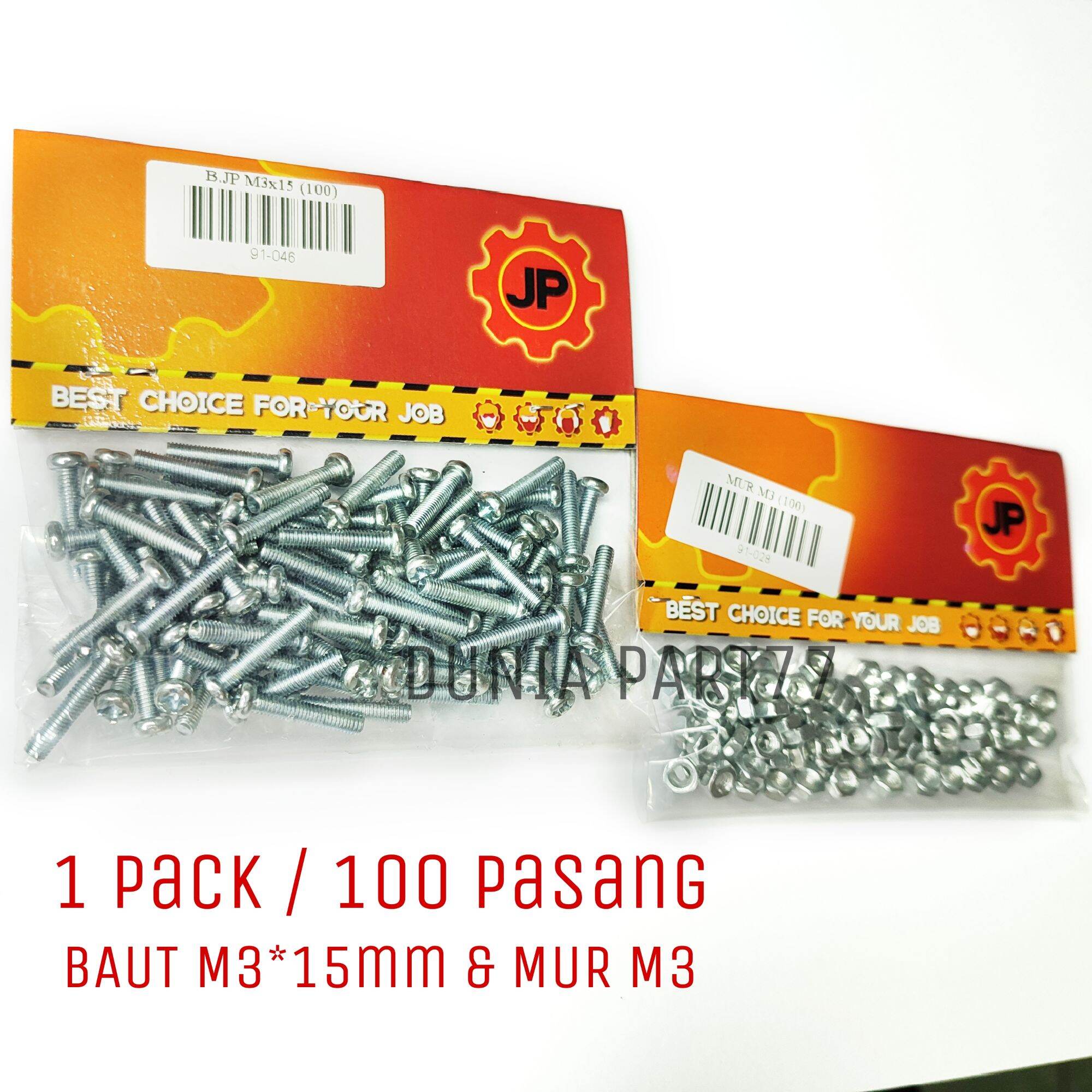 BAUT MUR M3 x 15mm BAUT M3 x 15mm MUR M3 BAUT DAN MUR | Lazada Indonesia