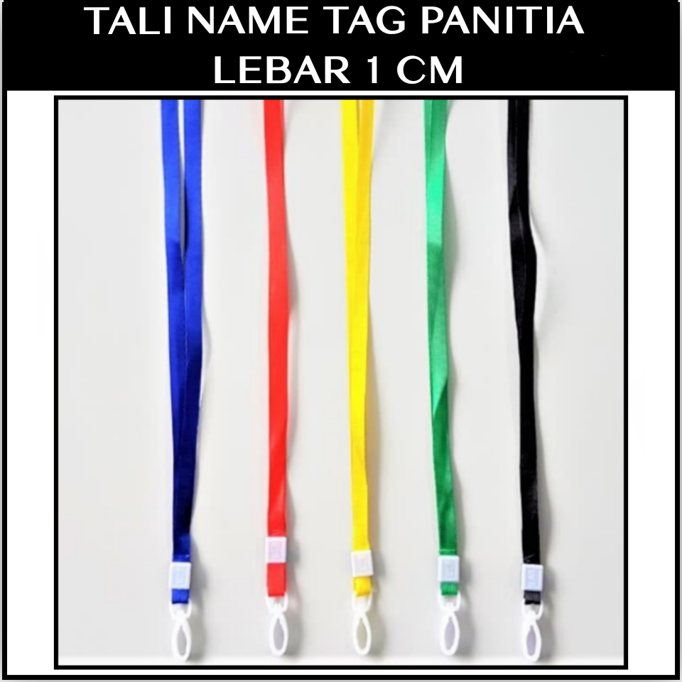 Tali Gantungan ID Card Lebar 1 cm / Tali Name Tag Panitia / Tali Id ...