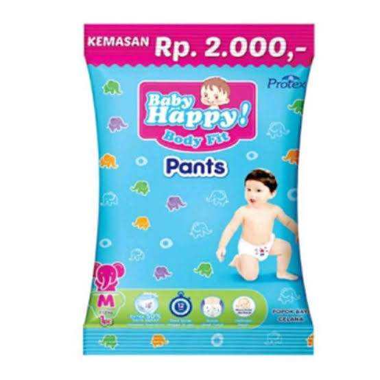 Baby happy Body Fit Pants Ukuran M kemasan renceng isi 6pcs. Harga ...