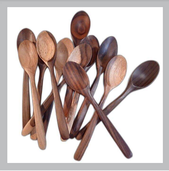 satu lusin sendok garpu kayu sonokeling 20cm | Lazada Indonesia