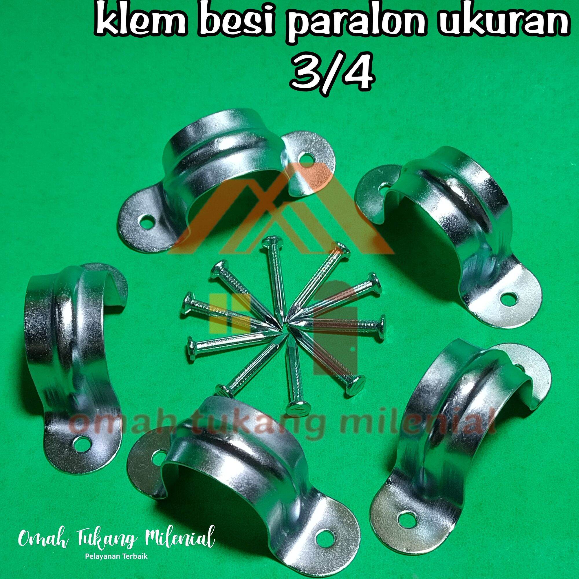 klem besi paralon 5set ukuran 3/4 inch bahan galvanis | Lazada Indonesia