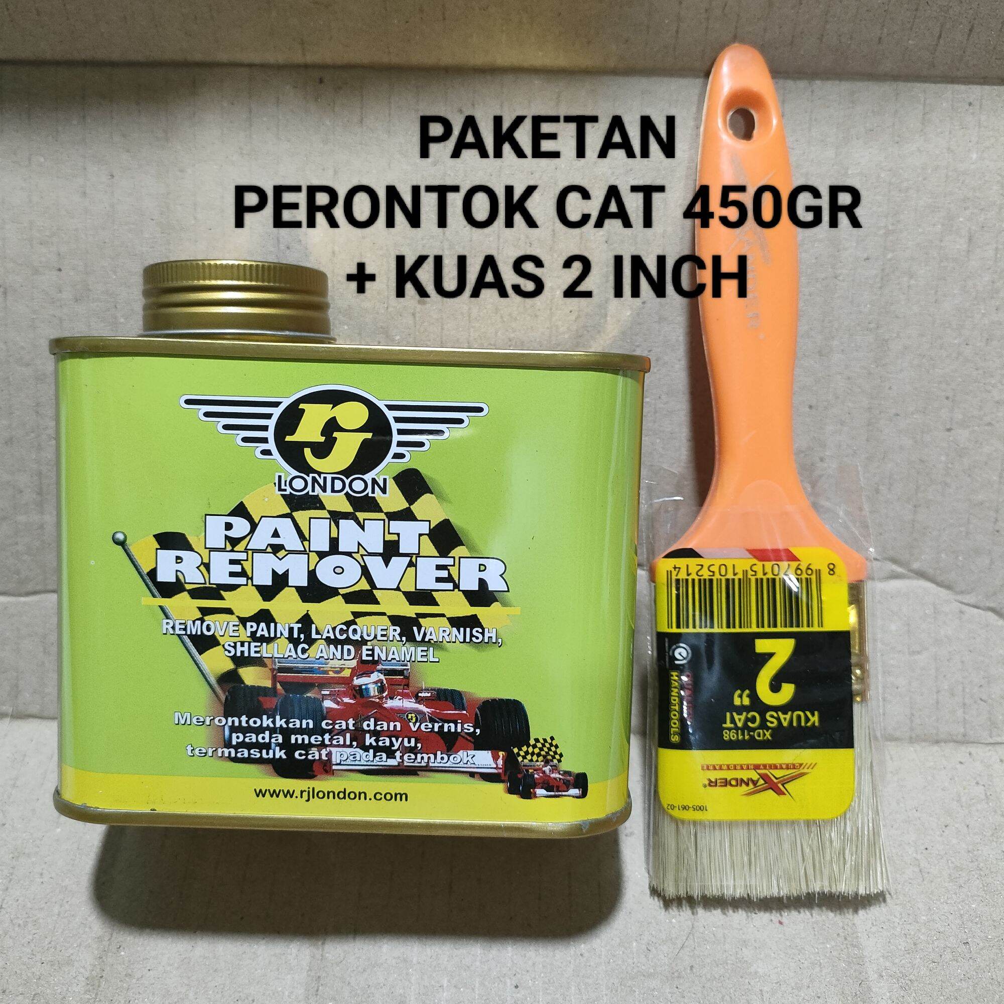 Paketan Cairan Perontok Cat + Kuas 2" inch Pernis / Serlak / Enamel ...
