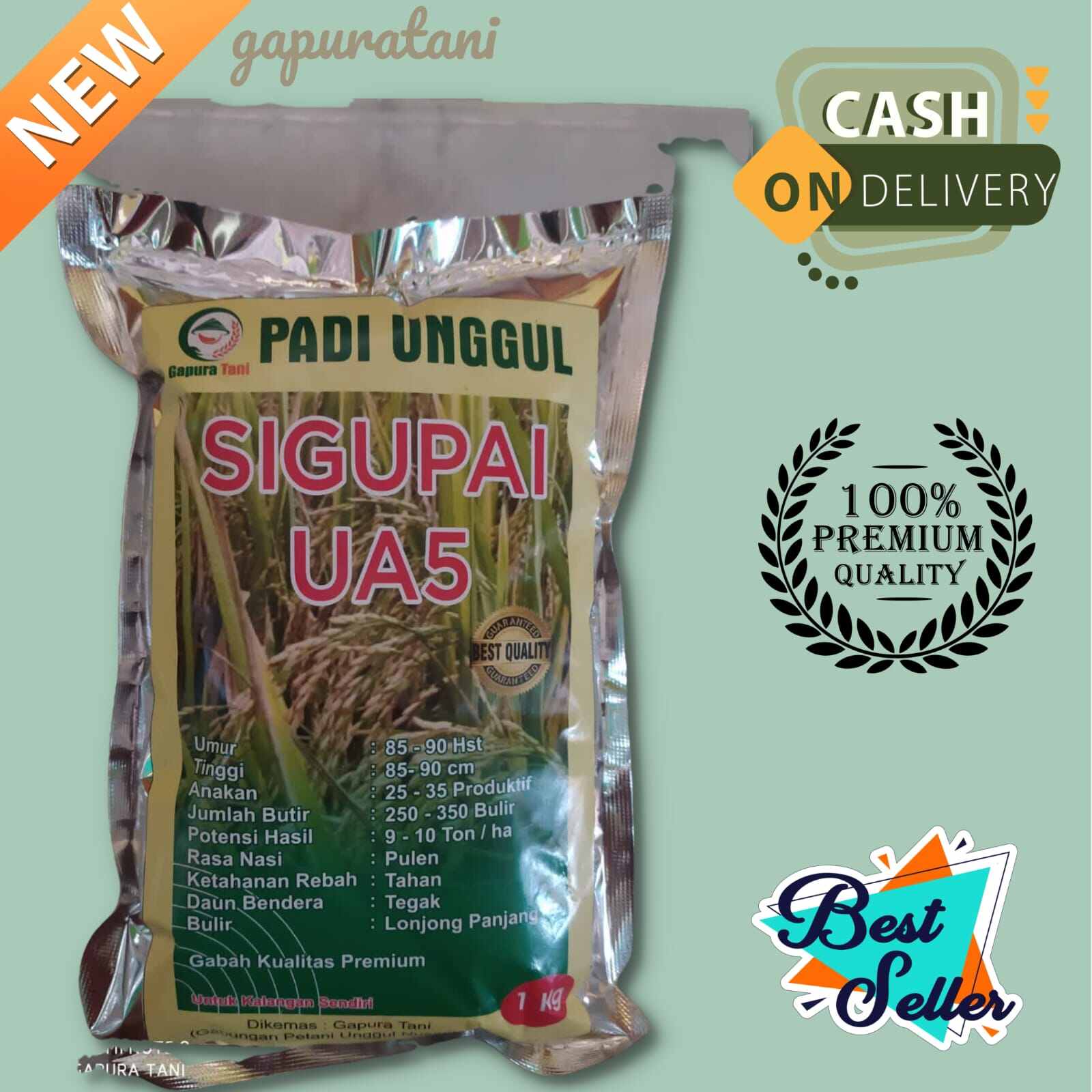 benih padi unggul SIGUPAI UA5 premium kemasan 1 kg | Lazada Indonesia