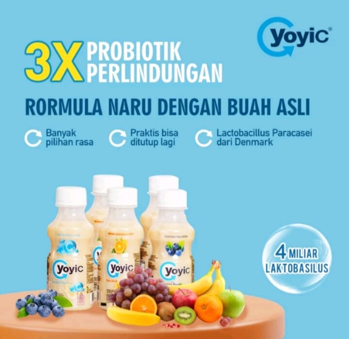 12 Botol 130ml YoyiC Minuman Susu Fermentasi Rasa [ Original, Jeruk ...