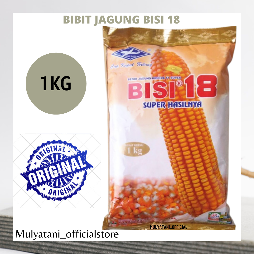 Bibit Benih Siap Tanam Jagung Hibrida BISI 18 Original Kemasan 1 Kg ...