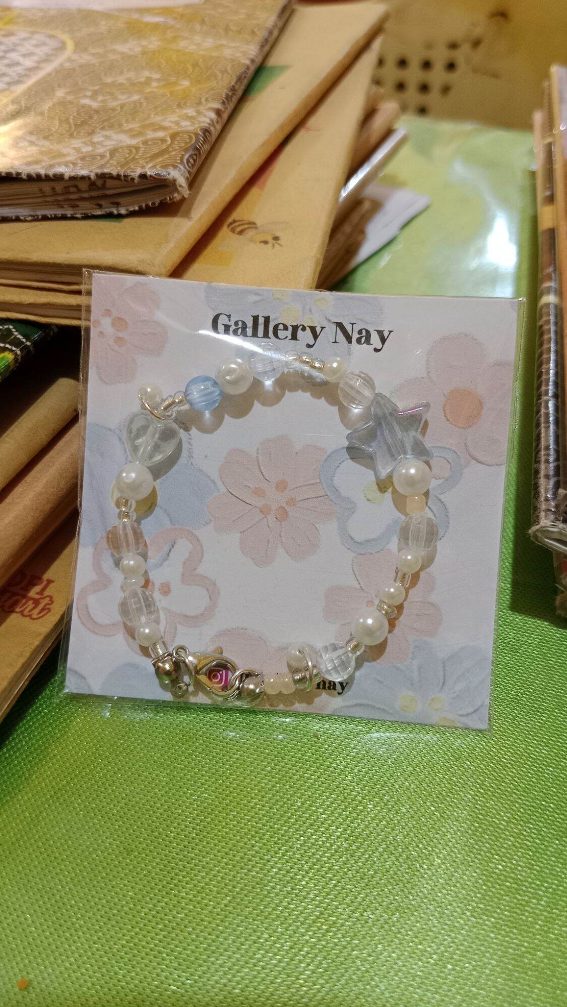gelang manik putih bening bingtang love biru pengait manik | Lazada ...