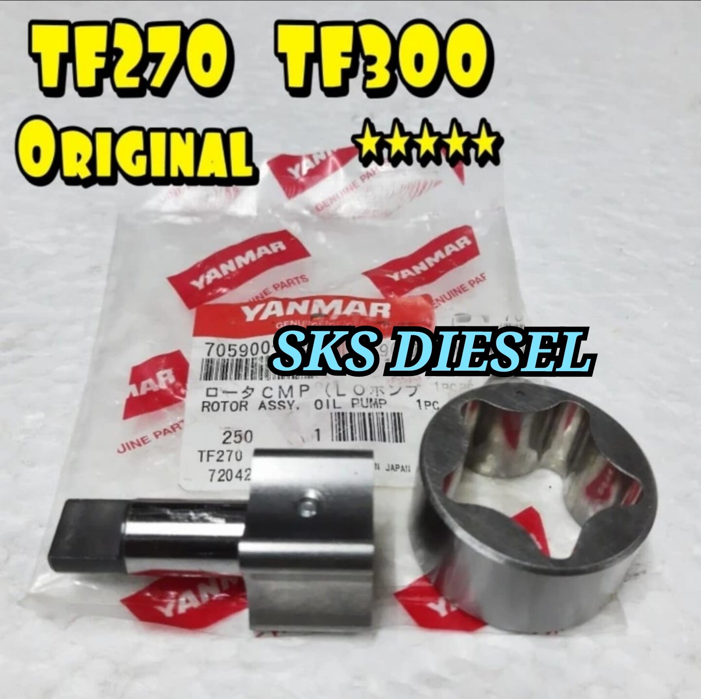 TF300 TF 300 LUB OIL PUMP ASSY ROTOR POMPA OLI OLIE MESIN DIESEL YANMAR ...