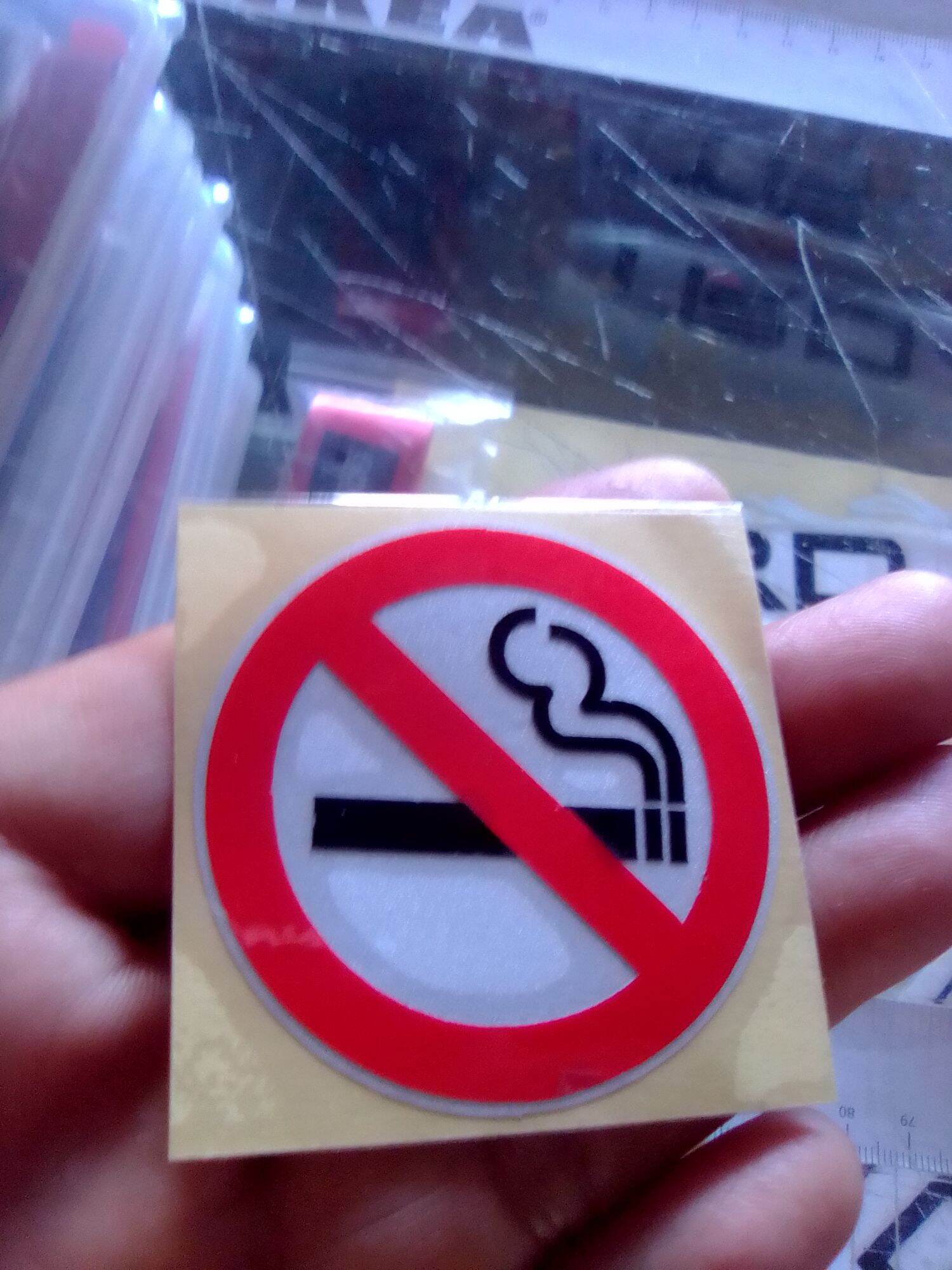 stiker dilarang merokok no smoking uk 5cm | Lazada Indonesia