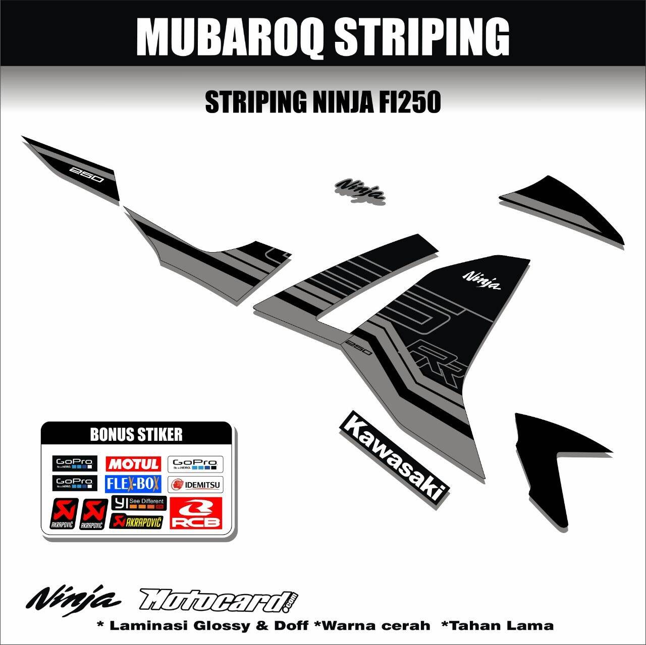 STRIPING NINJA250 FI LAMA LIVERY ZX 25RR / STIKER / STICKER / STOCK ...