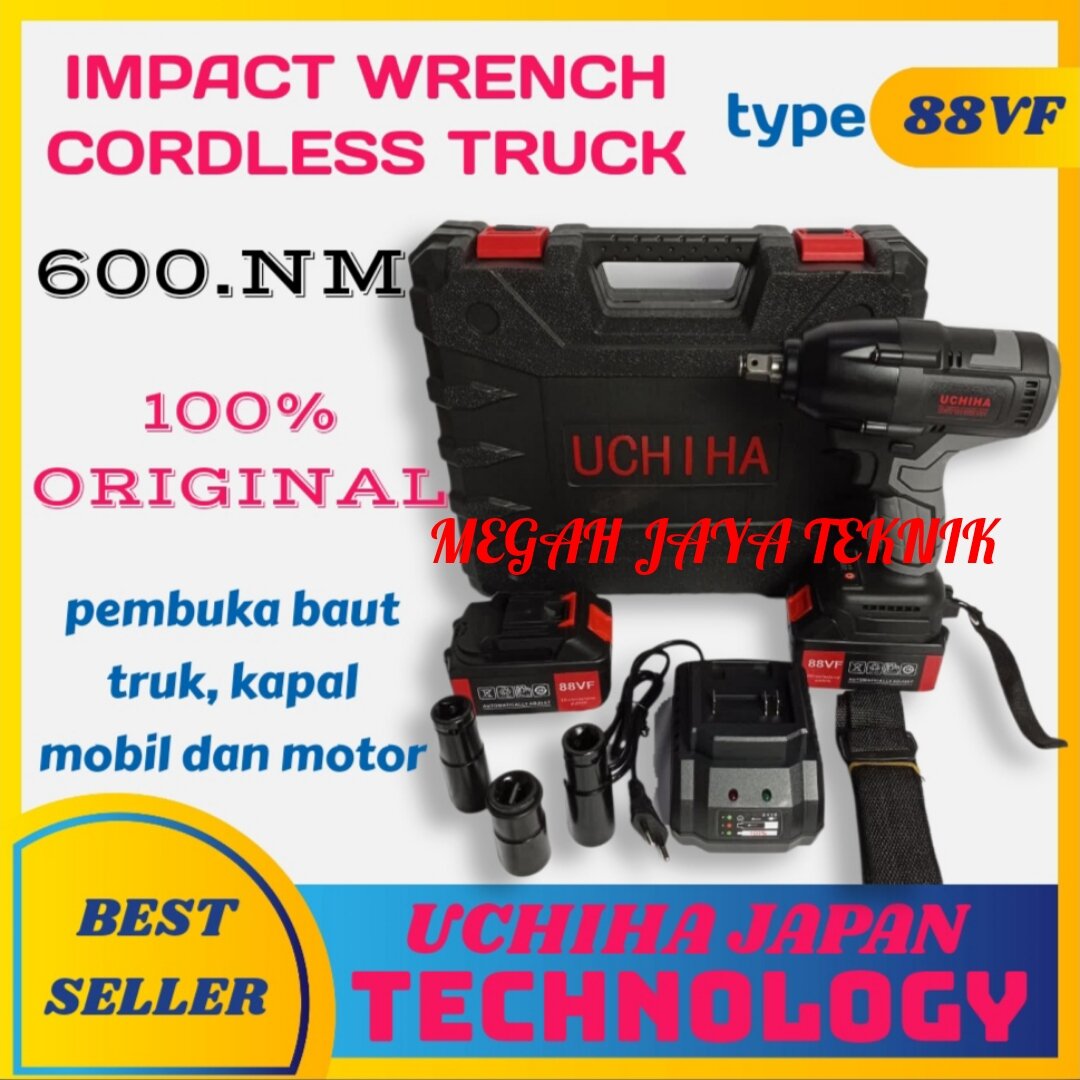 IMPACT WRENCH 88V CORDLESS brushless UCHIHA bor pembuka baut roda mobil ...