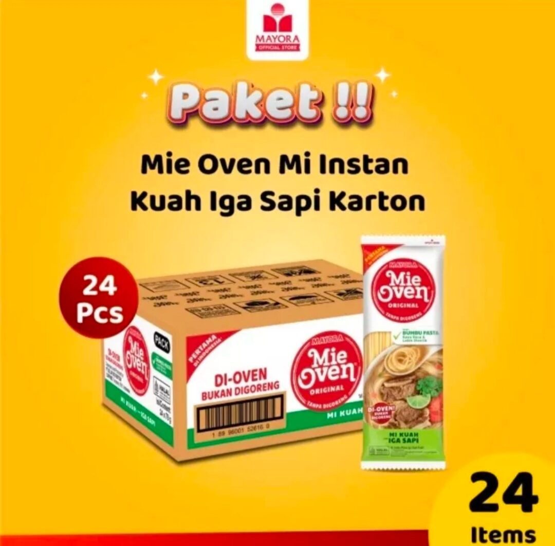 Mie Oven mayora mi kuah iga sapi 1 dus 24 pcs | Lazada Indonesia