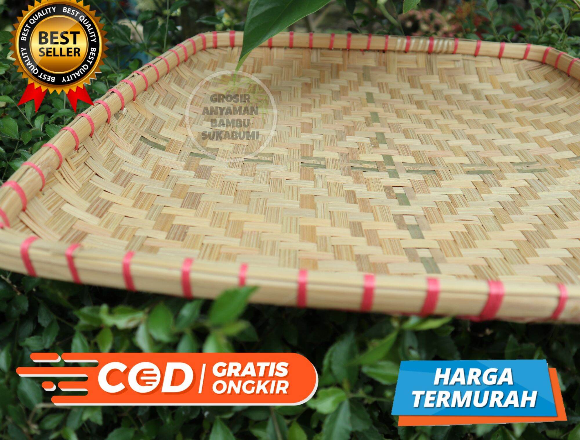 tampah kotak 45cm tampah bambu kotak nampan bambu | Lazada Indonesia