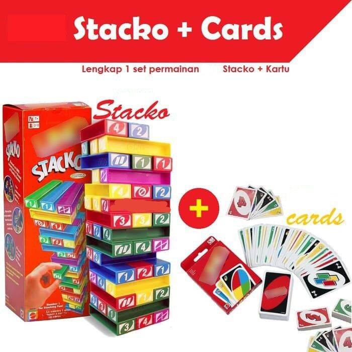 Mainan bersama menyusun balok Uno stacko building blocks | Lazada Indonesia