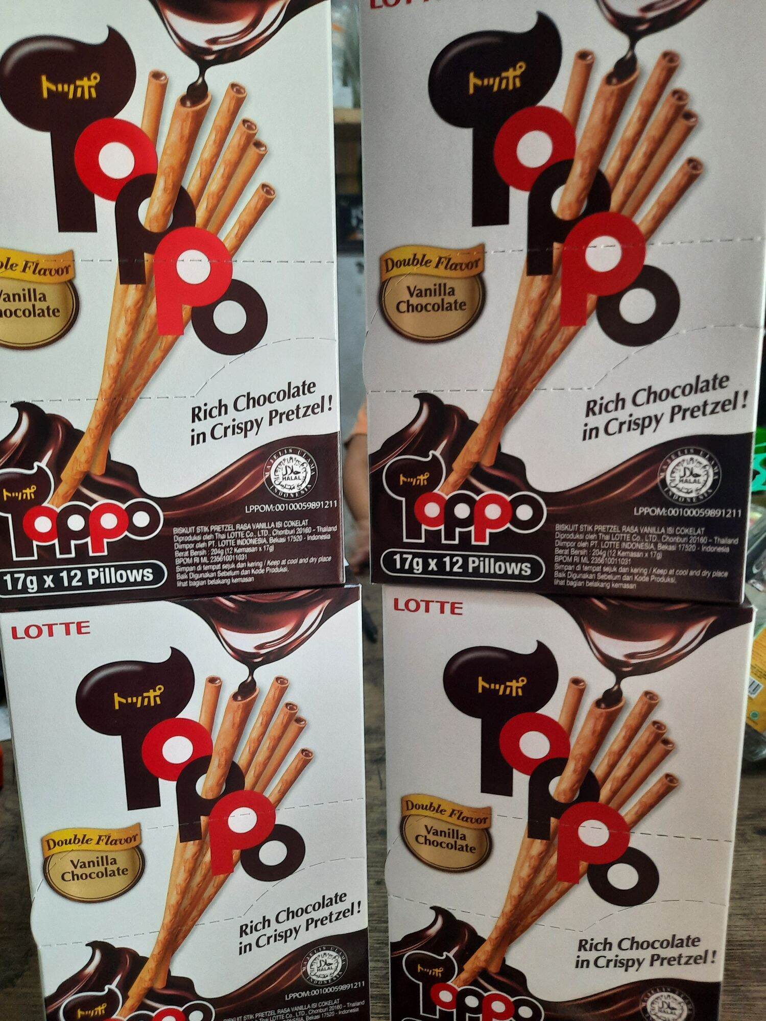biskuit lotte toppo 1pk isi 12 bungkus biskuit stik dalam nya coklt ...