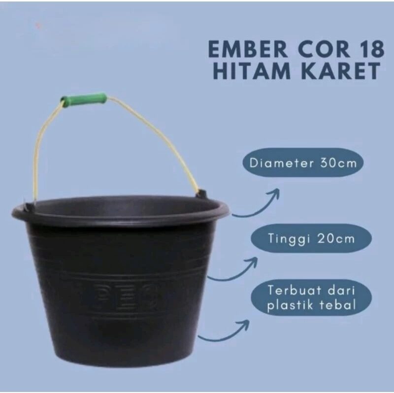 EMBER COR / EMBER PLASTIK 18 / EMBER HITAM | Lazada Indonesia