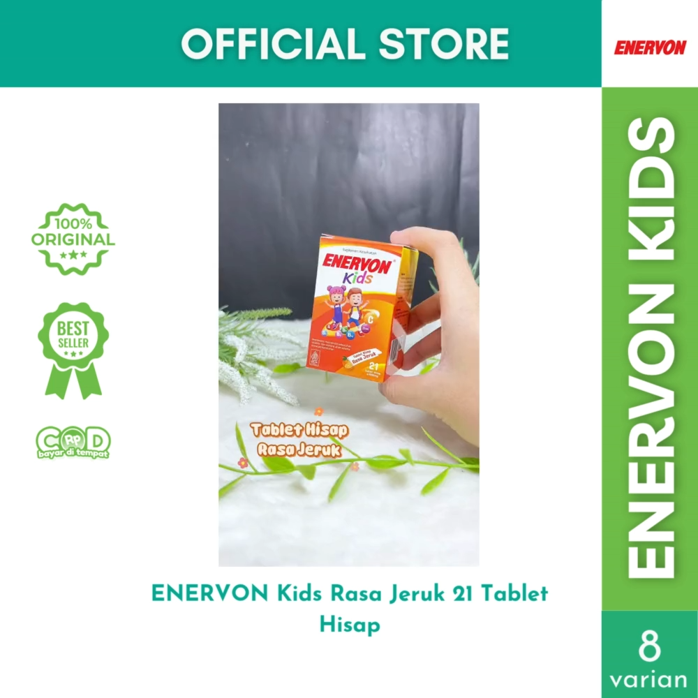 ENERVON Kids Rasa Jeruk 21 Tablet Hisap | Multivitamin Anak-Vitamin C ...