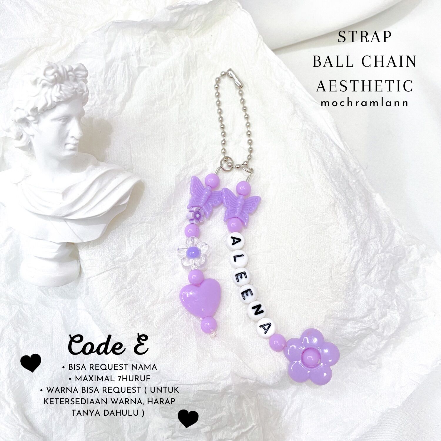 [ BISA CUSTOM | BACA DESKRIPSI ] Strap BALL CHAIN REQUEST NAMA ...