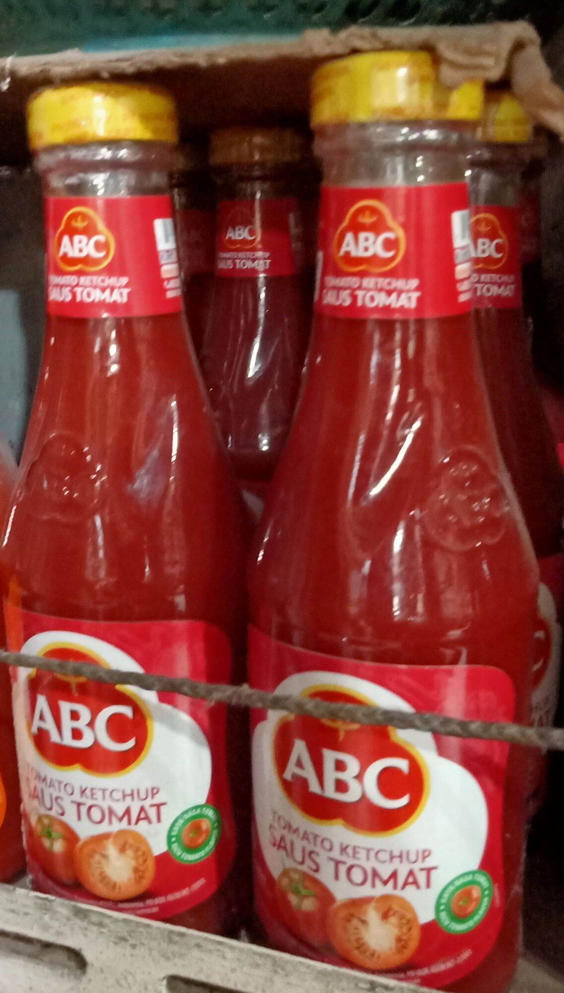 Saus Tomat Sambal Cabe Pedas asli ABC botol kaca 335 ml Yolins aneka ...