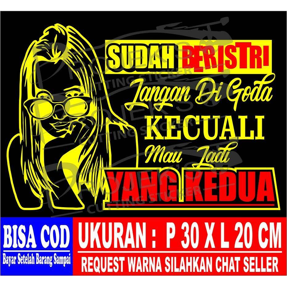 Cutting Sticker Stiker Kaca Mobil Truck Pickup Gambar Cewek Wanita Kacamat Kata Kata Lazada