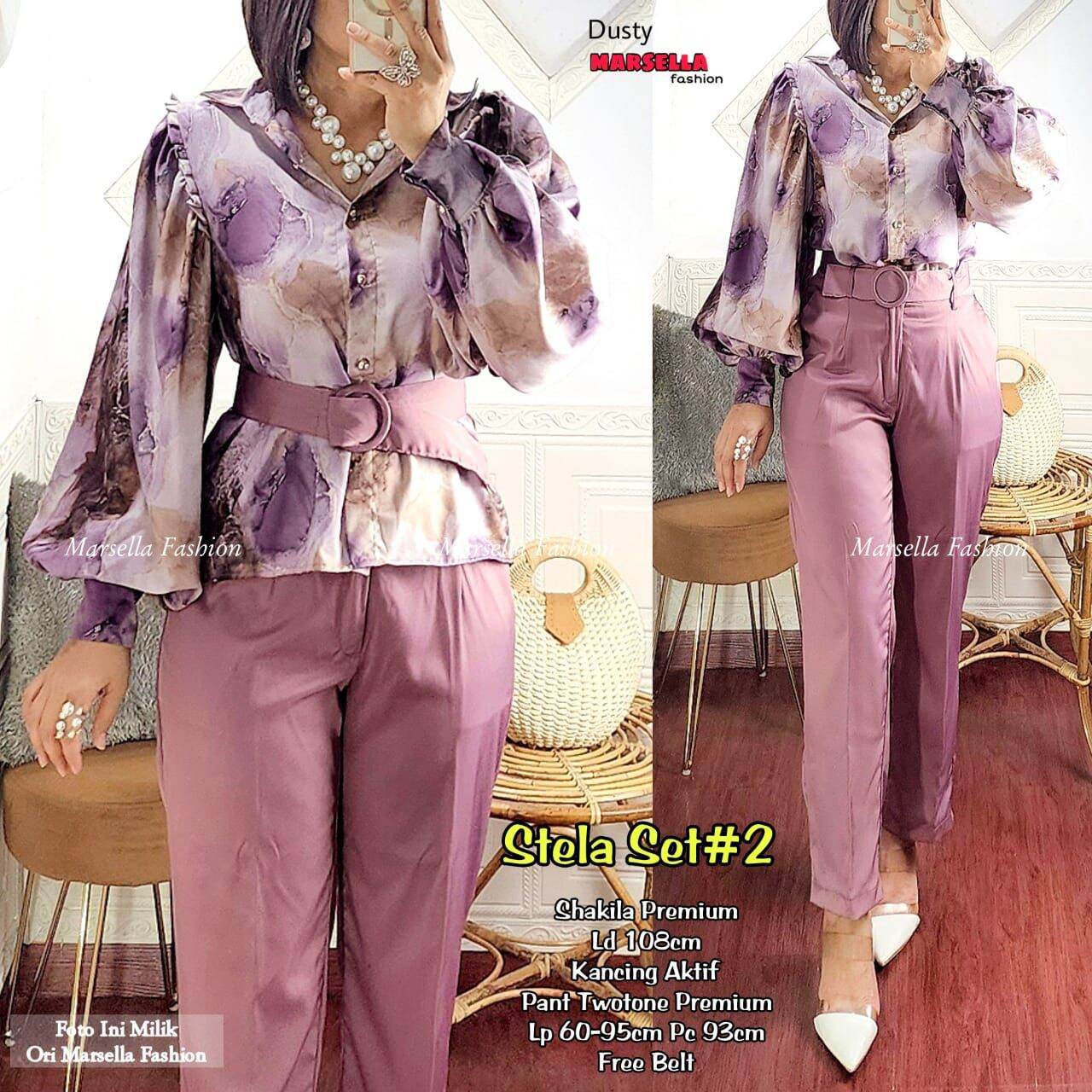 STELA SET 2 BAHAN SHAKILA PREMIUM FREE BELT | Lazada Indonesia