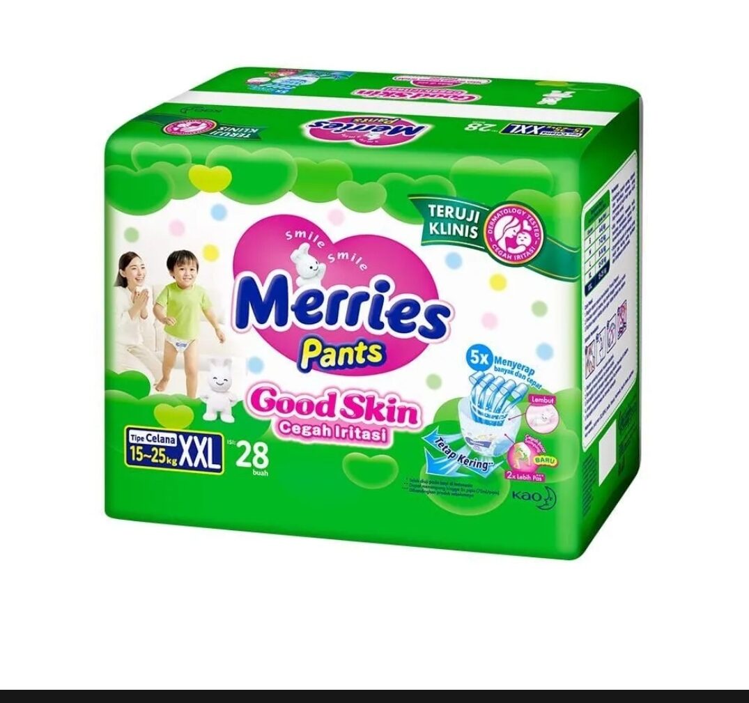 Merries pants good skin XXL28 ( 1 CARTON ISI 4 PAMPERS) LEBIH PRAKTIS 1 ...