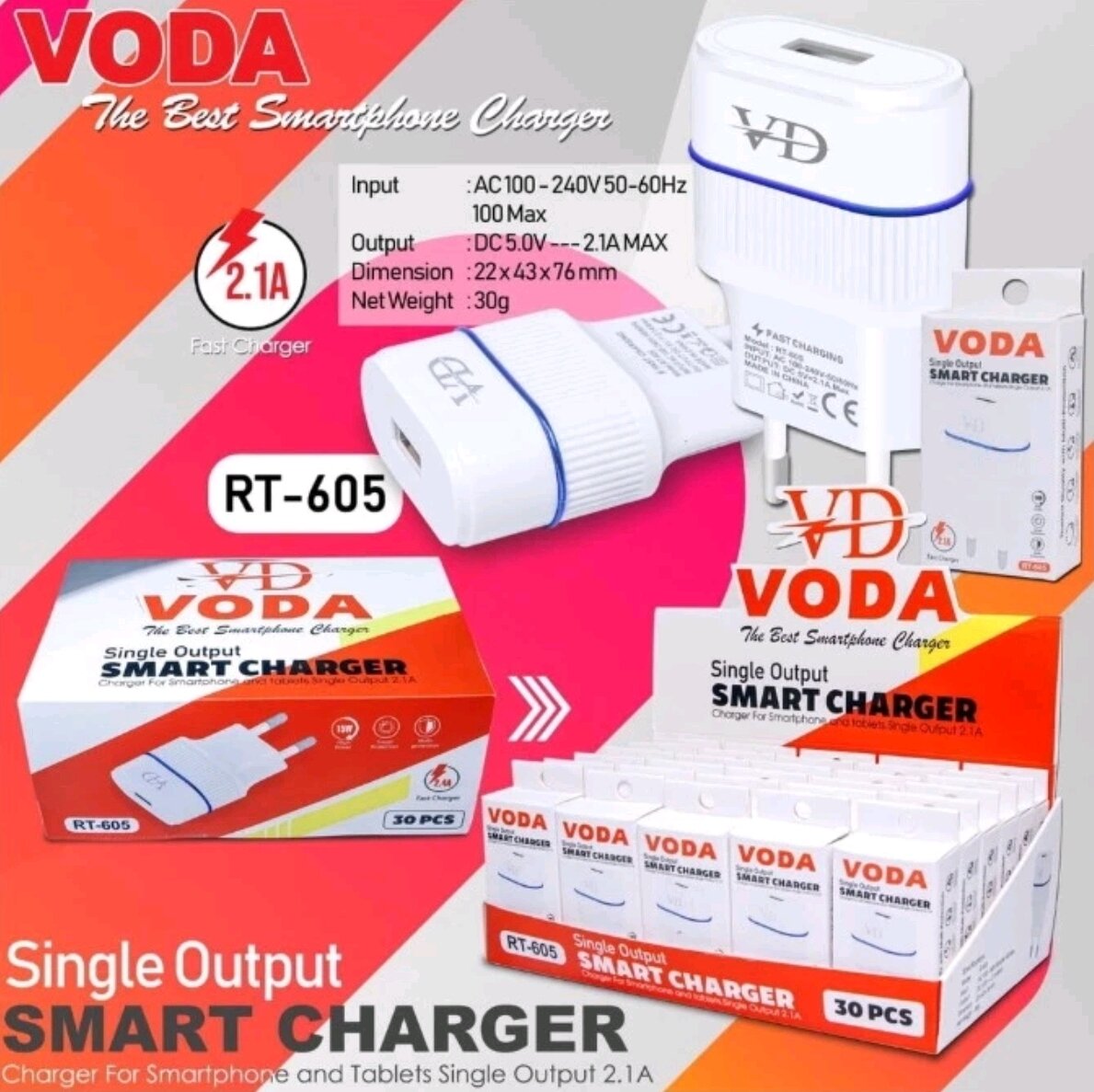 VODA Batok Charger / Kepala Charger Cas Charge HP USB | Lazada Indonesia
