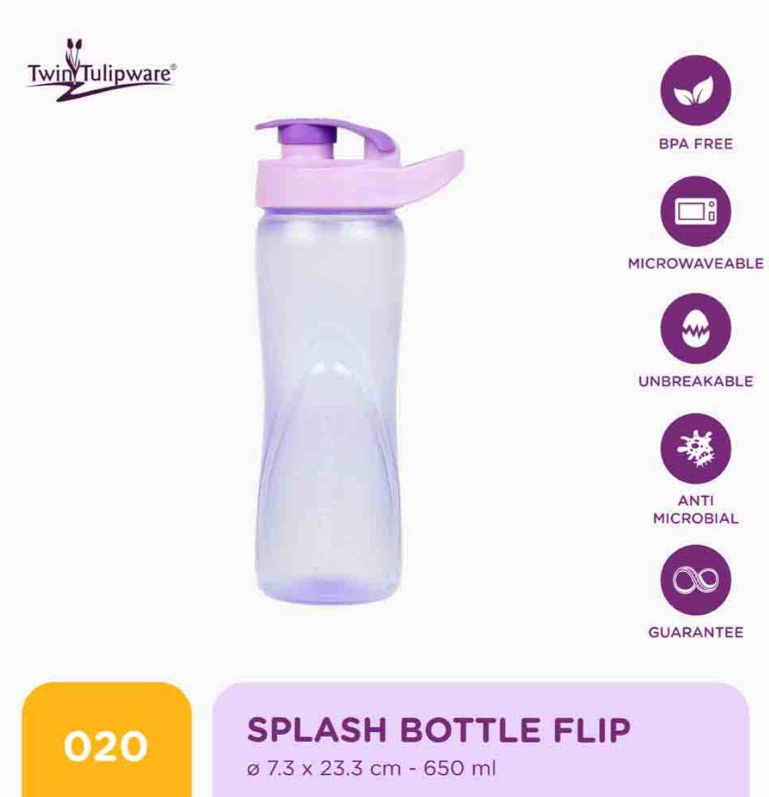 Splash bottle Flip 650 ml botol minum sedang Tulipware | Lazada Indonesia