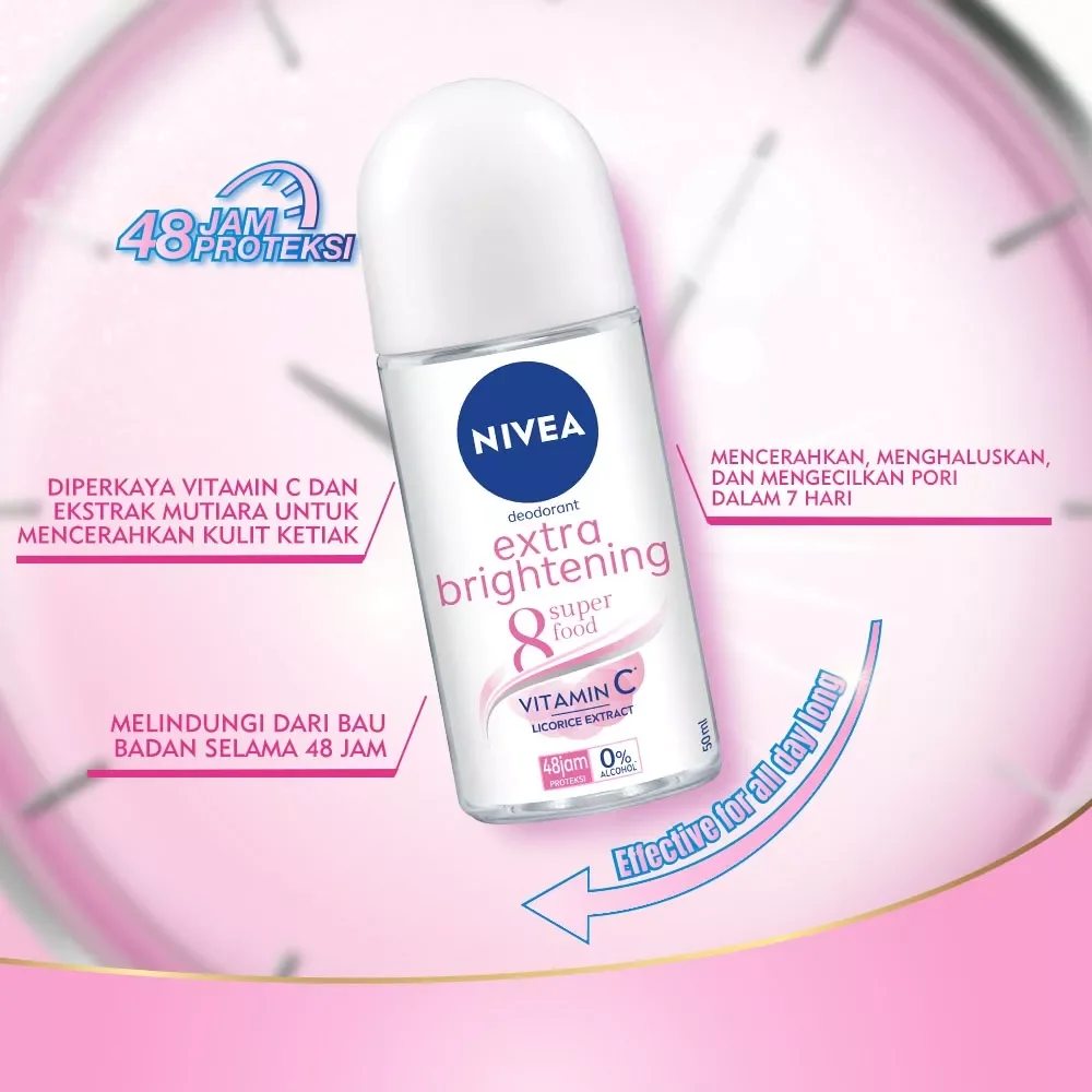 Nivea Deodorant Extra Brightening Roll On 50ml | Lazada Indonesia