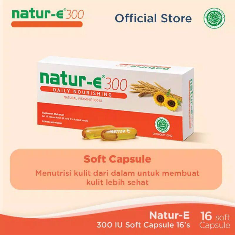 natur-E soft capsule 300 IU isi 16 untuk mencerahkan dan melembabkan ...