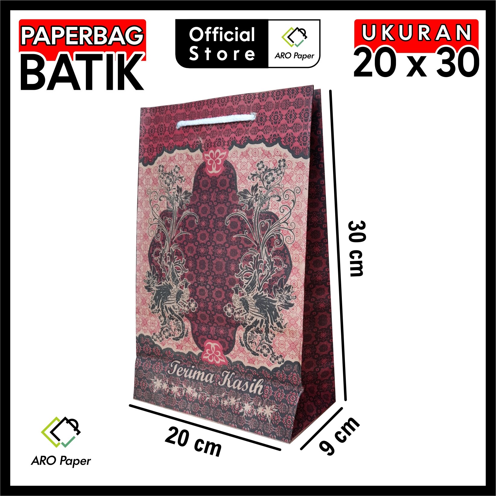 Paper Bag Batik (Harga Satuan) Ukuran 20x9x30 cm (Minimal Order 10 pcs ...