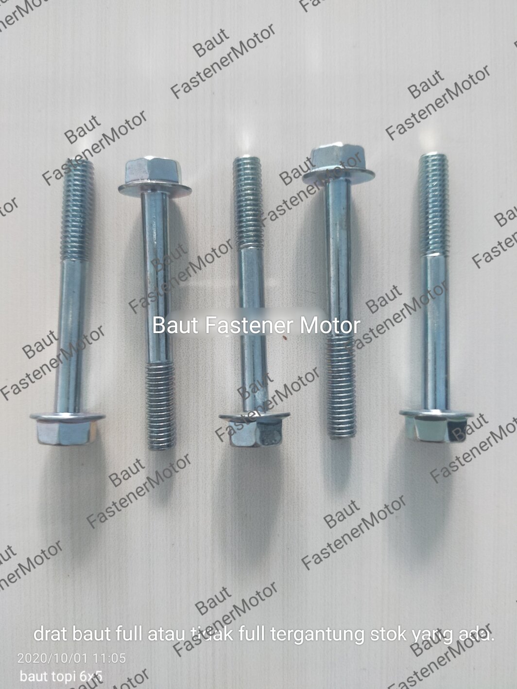 Paket 5 Pcs Baut Topi 10 Atau 6mm x 5cm Flange Bolt Kunci 10 | Lazada ...